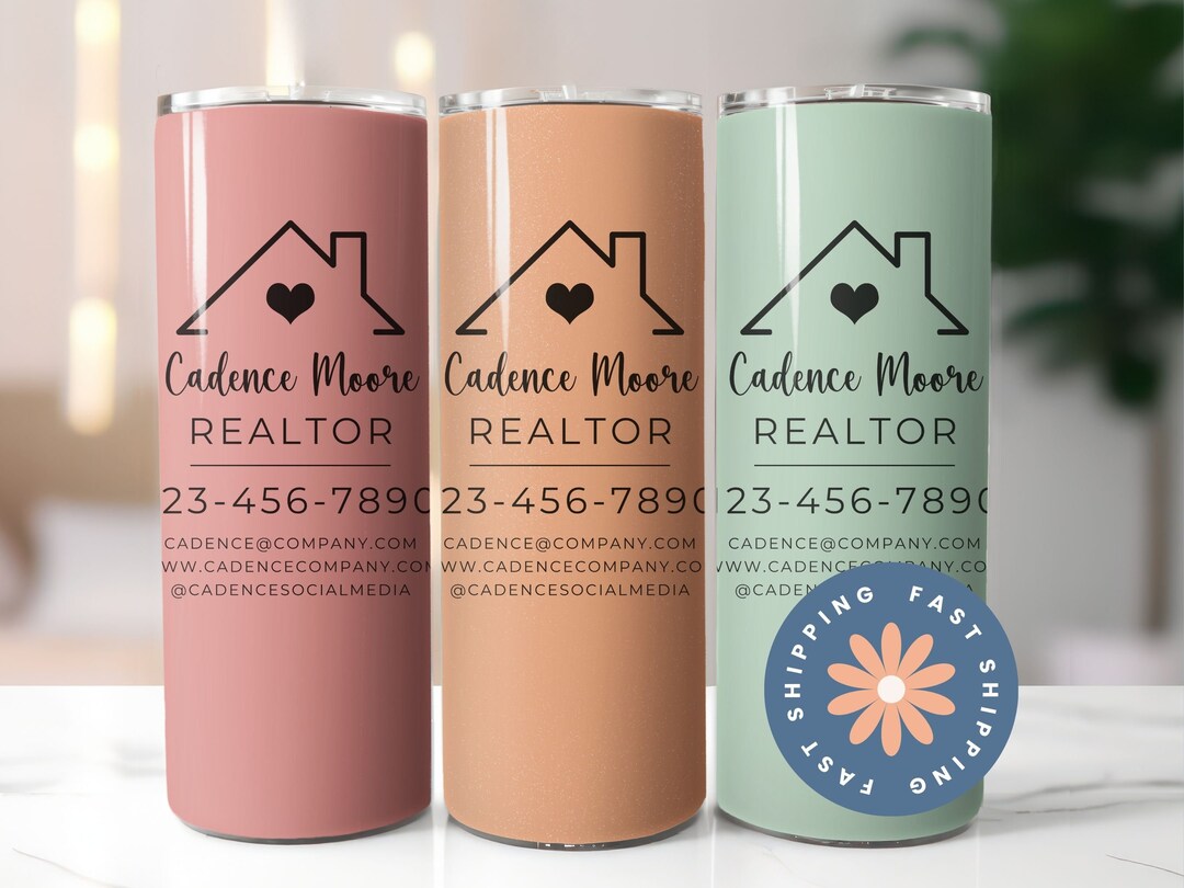 Personalized Realtor Tumbler, Custom Realtor Gift, Real Estate Agent ...