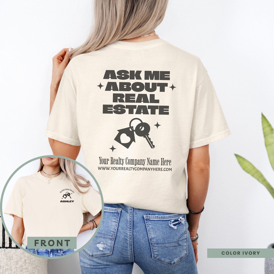 Personalized Realtor Shirt, Front & Back Print, Real Estate Tee, New ...