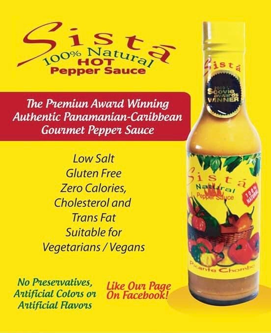 Sistá Natural Pepper Sauce Multi Award Winning Authentic Panamanian