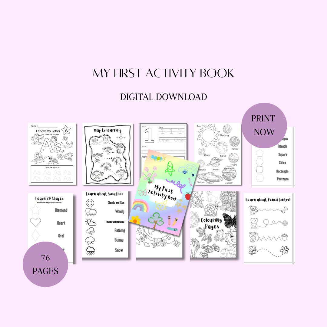 Colouring and Learning Activity Pack Children's Activity - Etsy