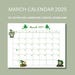 March Calendar, Printable Calendar, Shamrock St Patricks Day, March ...