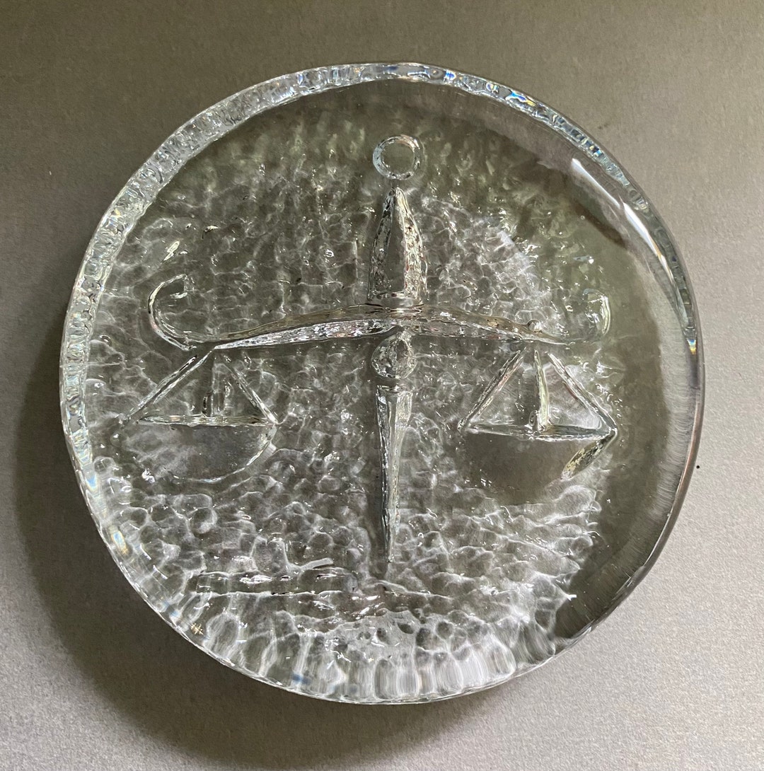 1970s BLENKO Glass ZODIAC Paperweight in Crystal Hand Crafted West ...