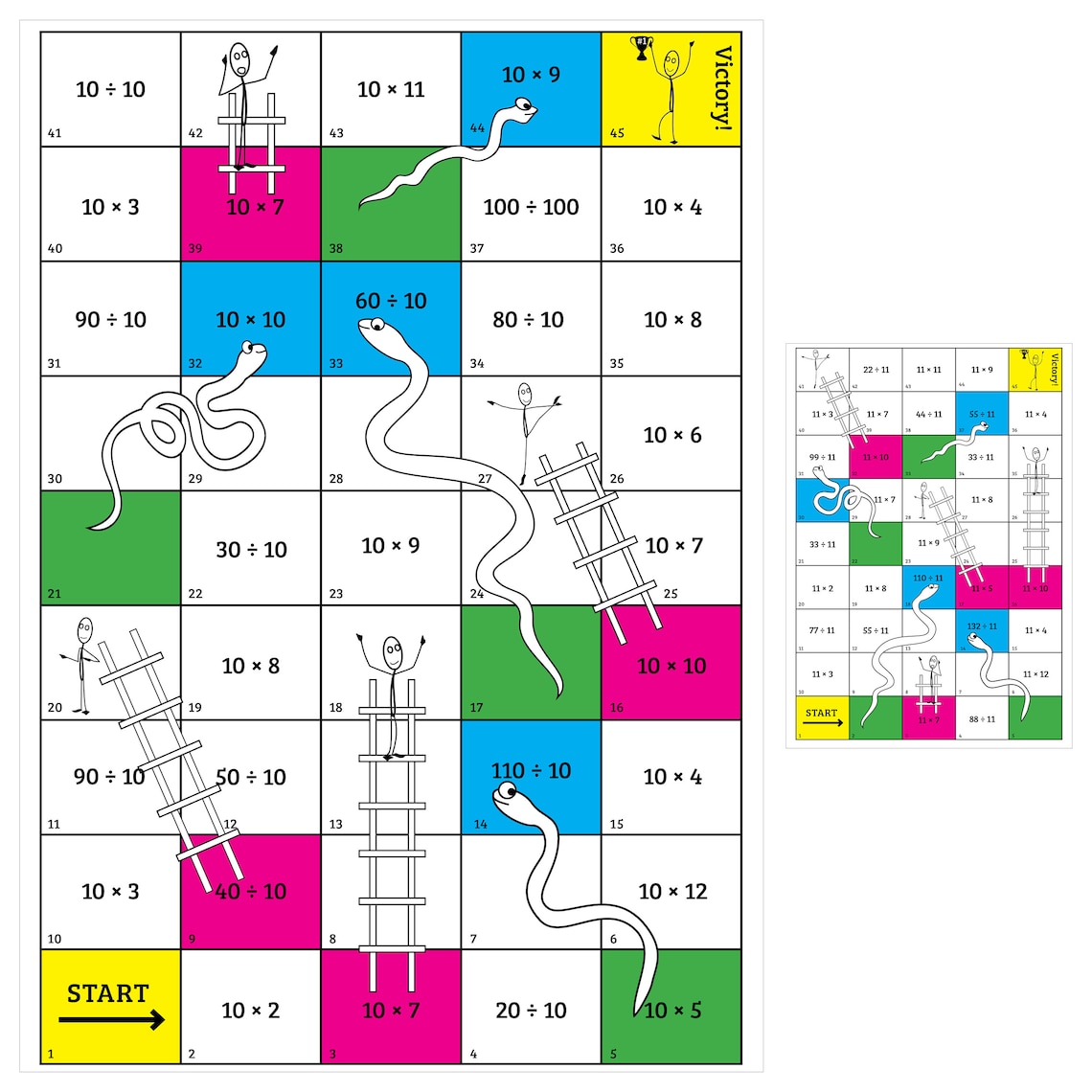 Times Tables Snakes and Ladders - Etsy