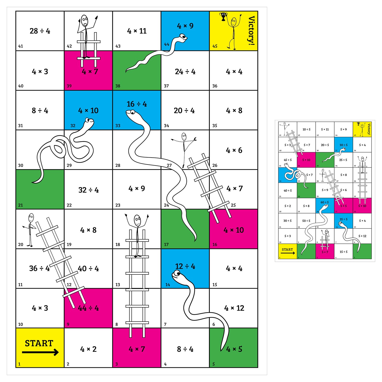 Times Tables Snakes and Ladders - Etsy