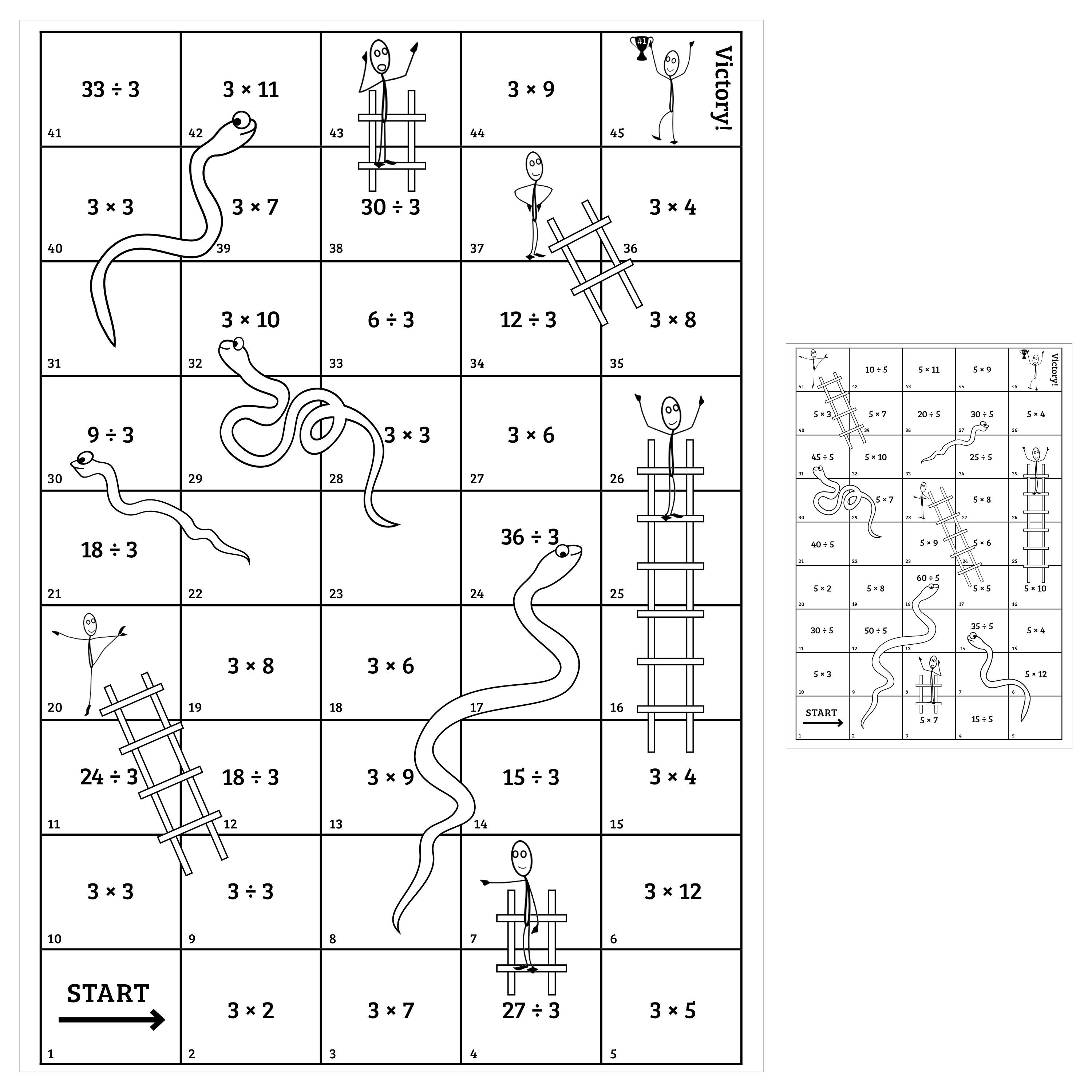 Times Tables Snakes and Ladders - Etsy