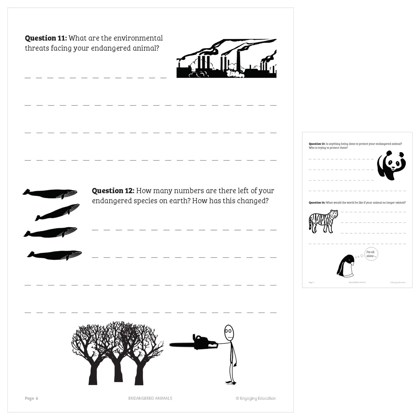 Endangered Animals Student Research Book - Etsy