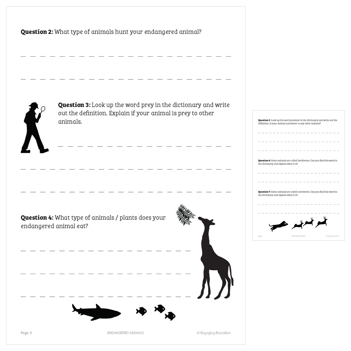 Endangered Animals Student Research Book - Etsy