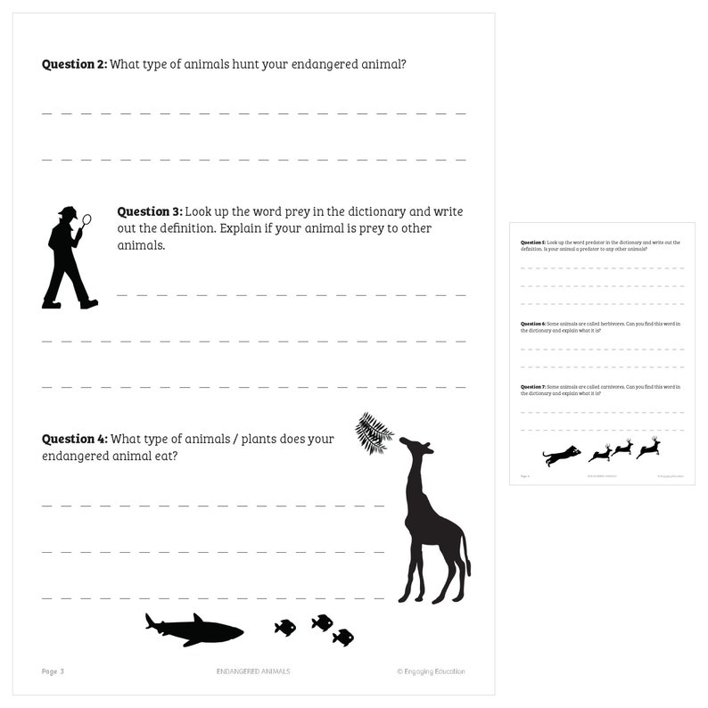 Endangered Animals Student Research Book - Etsy