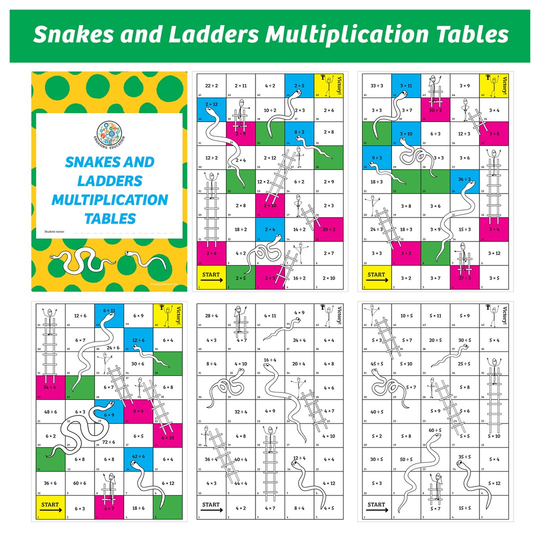 Times Tables Snakes and Ladders - Etsy