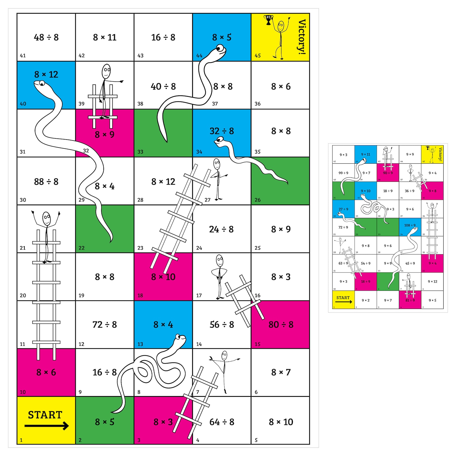 Times Tables Snakes and Ladders - Etsy