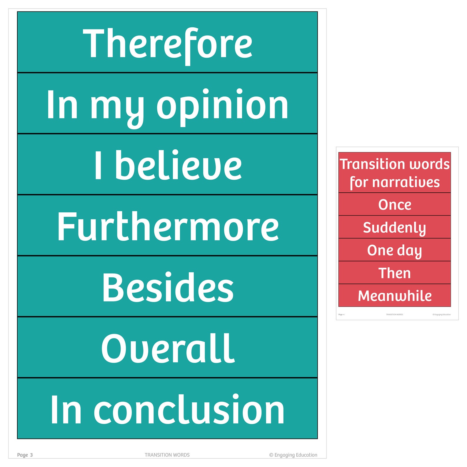 Transition Words Writing Pack - Etsy