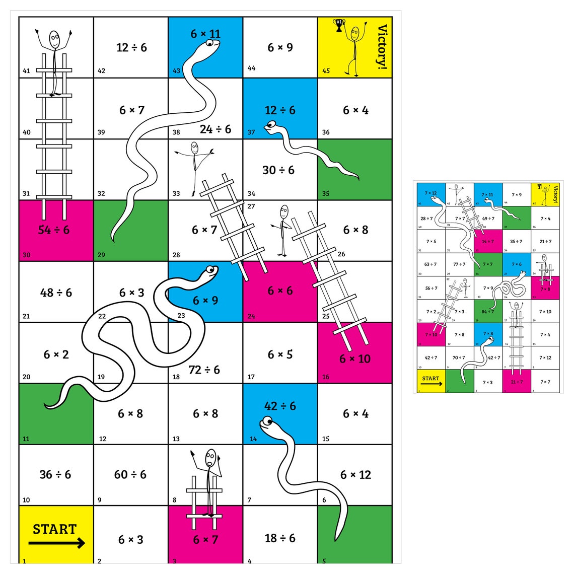 Times Tables Snakes and Ladders - Etsy
