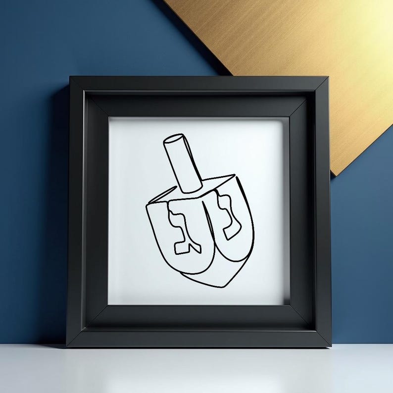 Dreidel Line Art: Instant Download Wall Art for Nursery, Bathroom ...