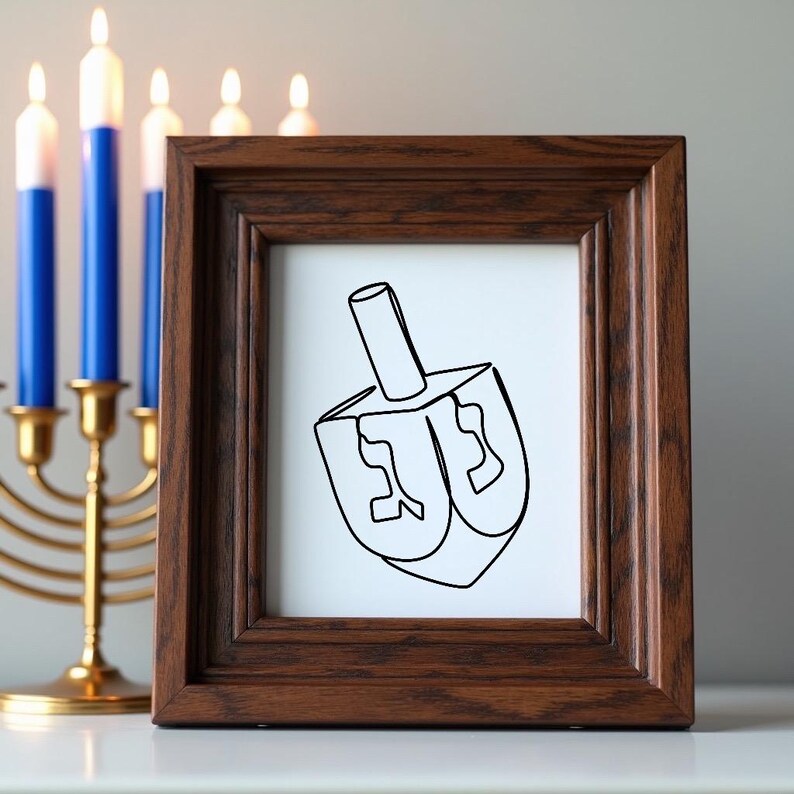 Dreidel Line Art: Instant Download Wall Art for Nursery, Bathroom ...