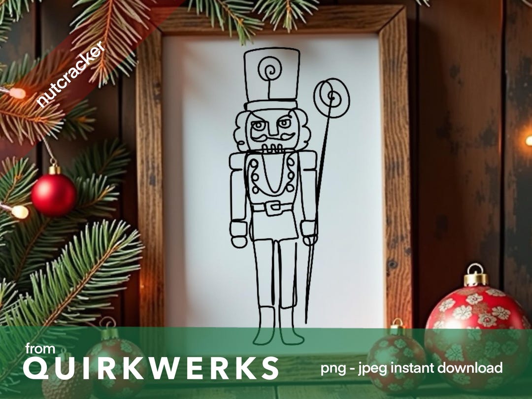 Nutcracker Line Art: Instant Download Wall Art for Nursery, Bathroom ...
