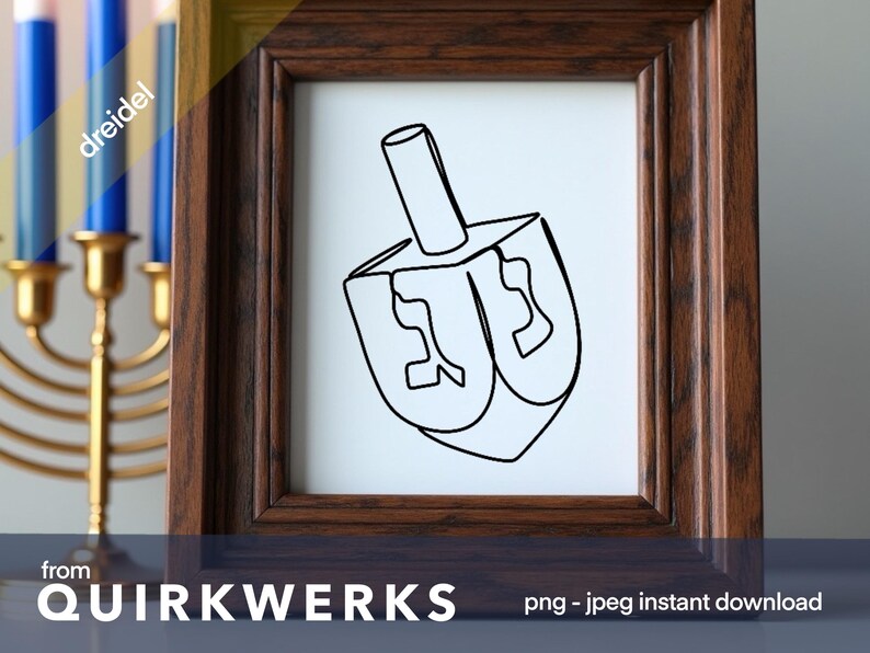 Dreidel Line Art: Instant Download Wall Art for Nursery, Bathroom ...