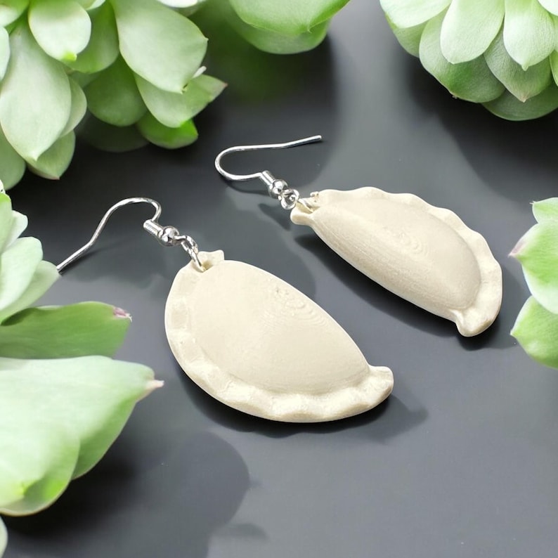 3D Printed Pierogi Earrings: Polish Dumpling Jewelry, Silver or Gold - Etsy