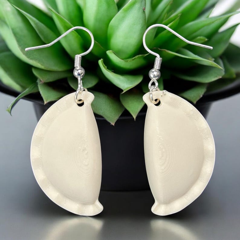 3D Printed Pierogi Earrings: Polish Dumpling Jewelry, Silver or Gold - Etsy