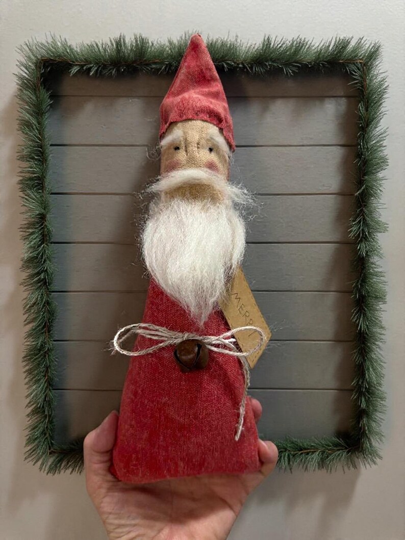 Handmade Primitive Santa Doll: Grungy Christmas Decor - Primitive Santa ...