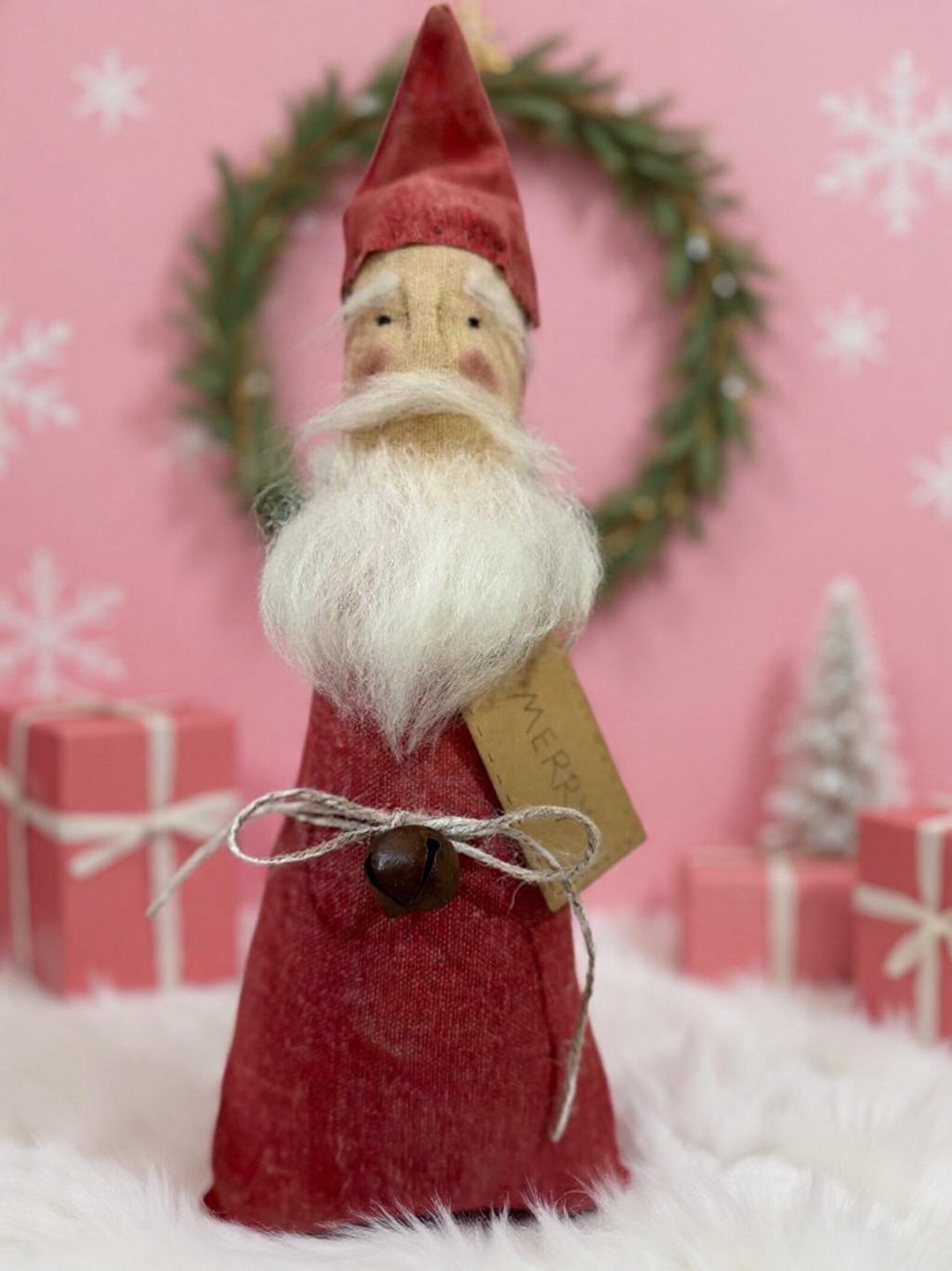 Handmade Primitive Santa Doll: Grungy Christmas Decor - Primitive Santa ...