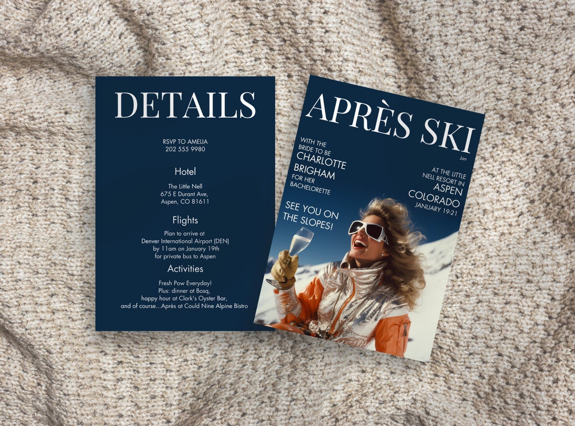 Magazine Cover Bachelorette Invitation Template Canva Après - Etsy