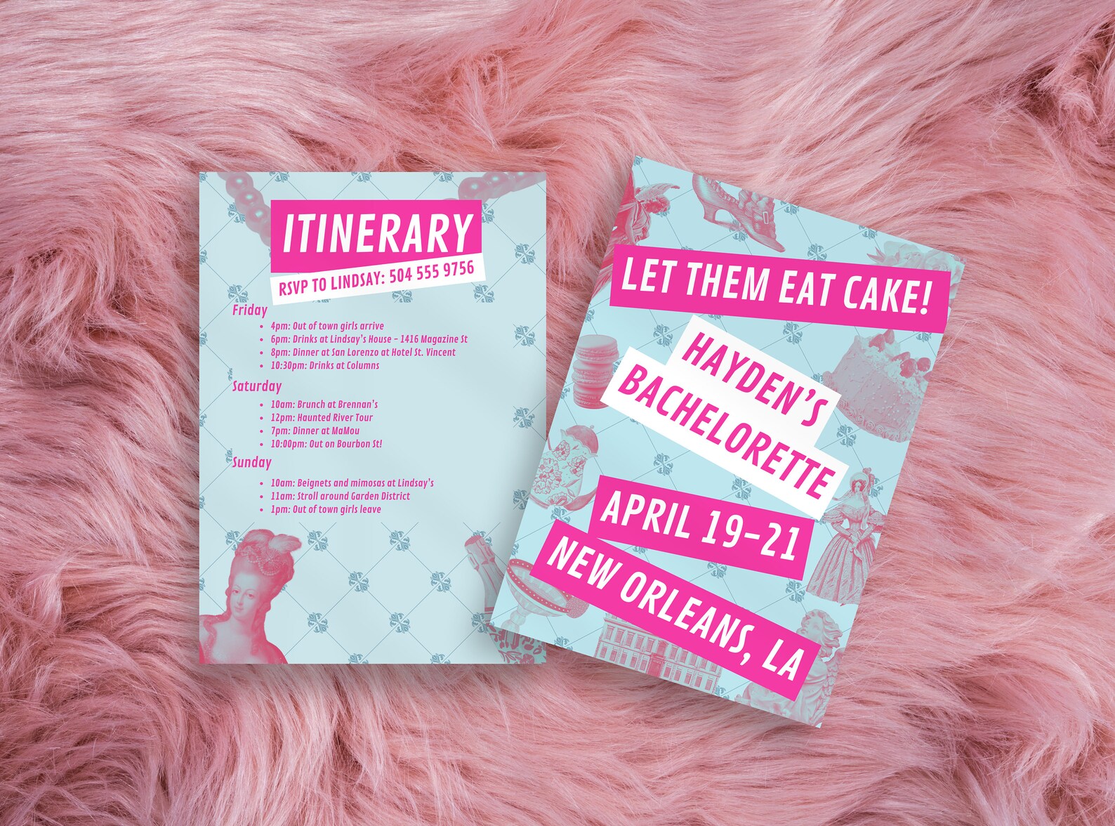 Marie Antoinette Bachelorette Invitation Template, Let Them Eat Cake ...
