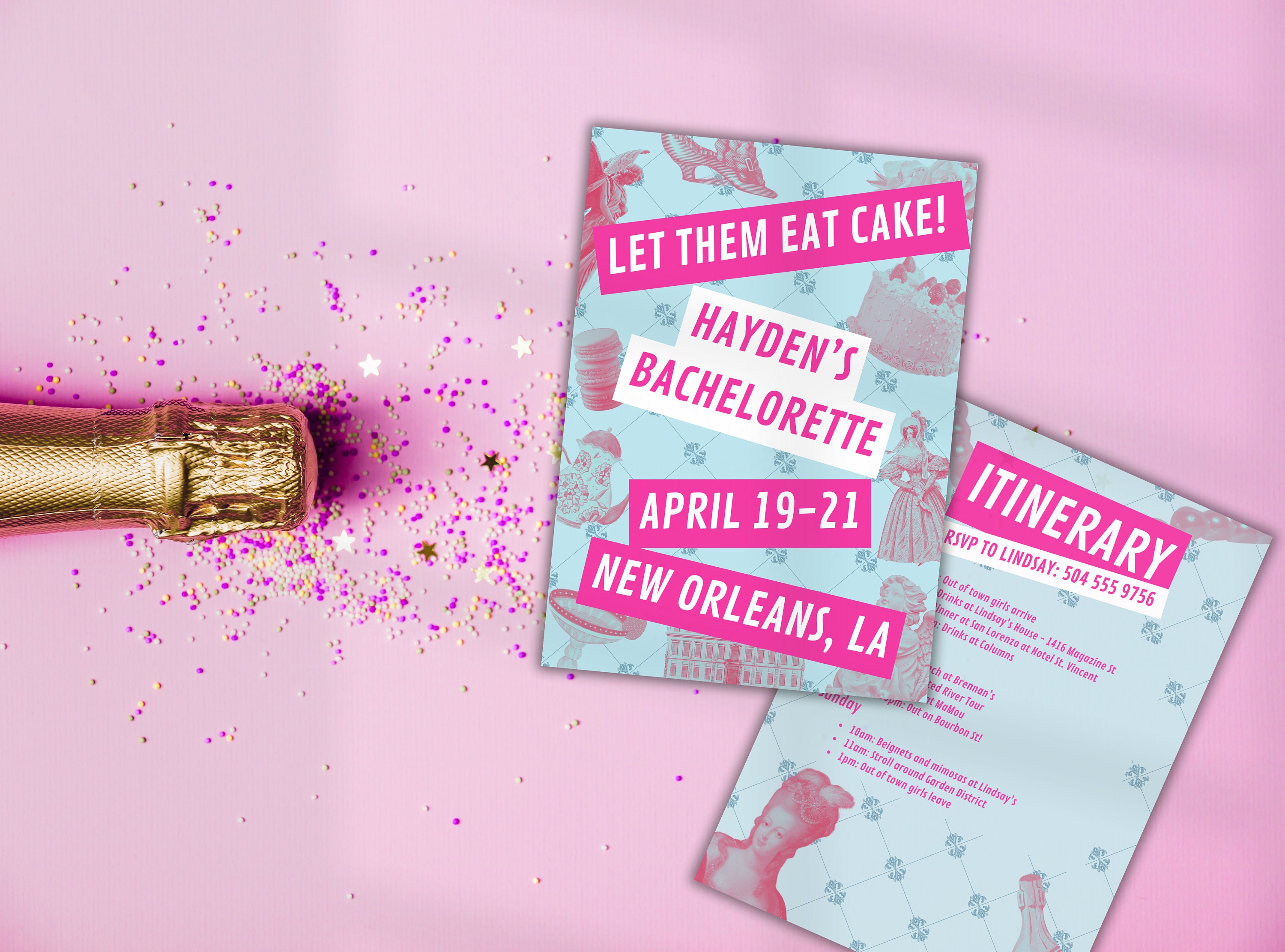 Marie Antoinette Bachelorette Invitation Template, Let Them Eat Cake ...