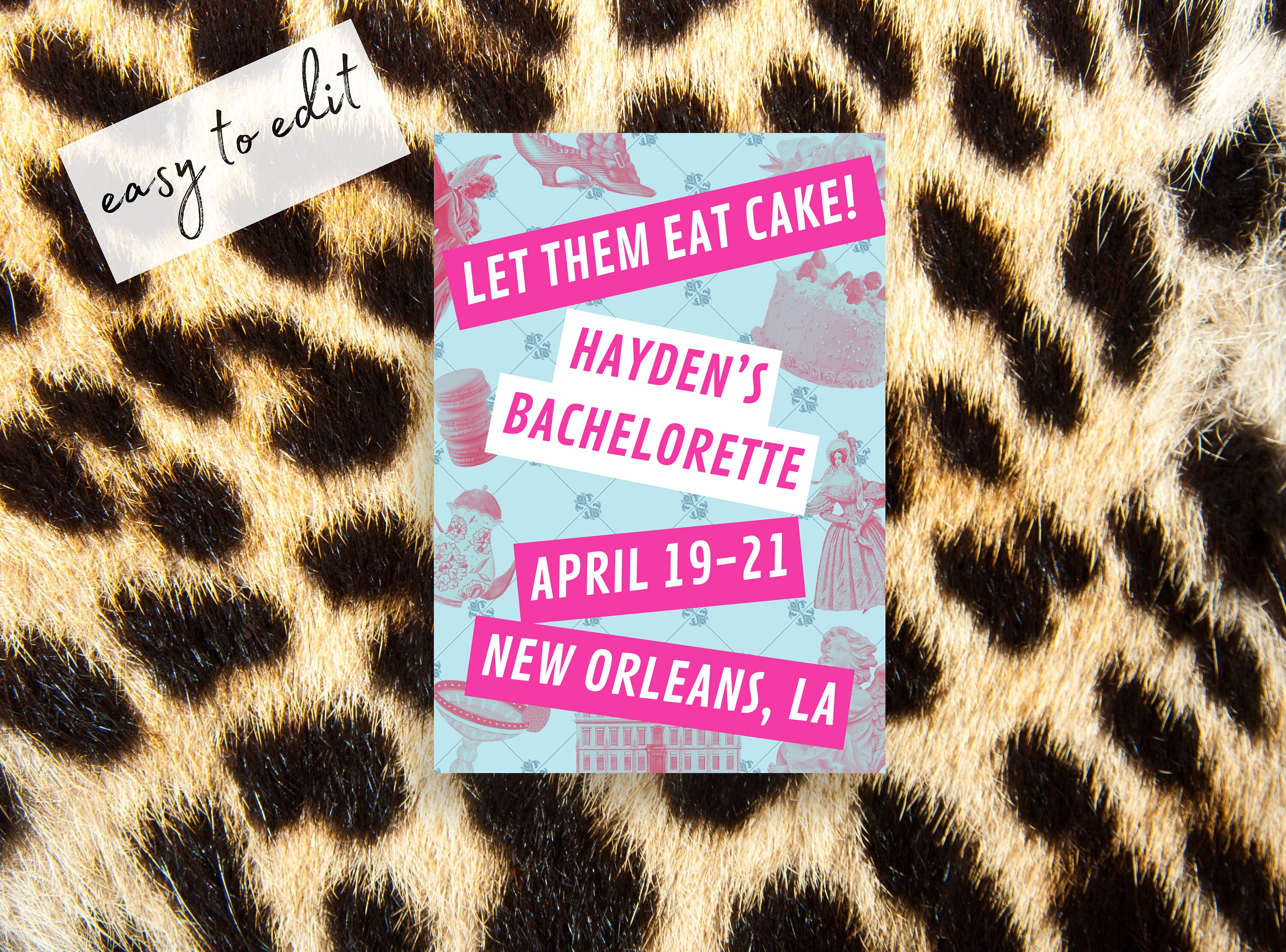 Marie Antoinette Bachelorette Invitation Template, Let Them Eat Cake ...