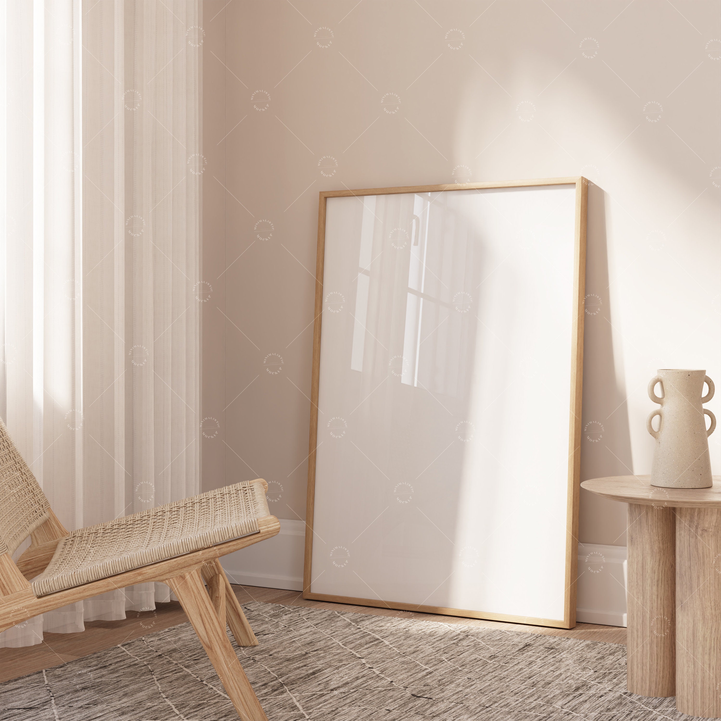 Realistic Frame Mockup With Glass Reflection, Print Frame Mockup ...