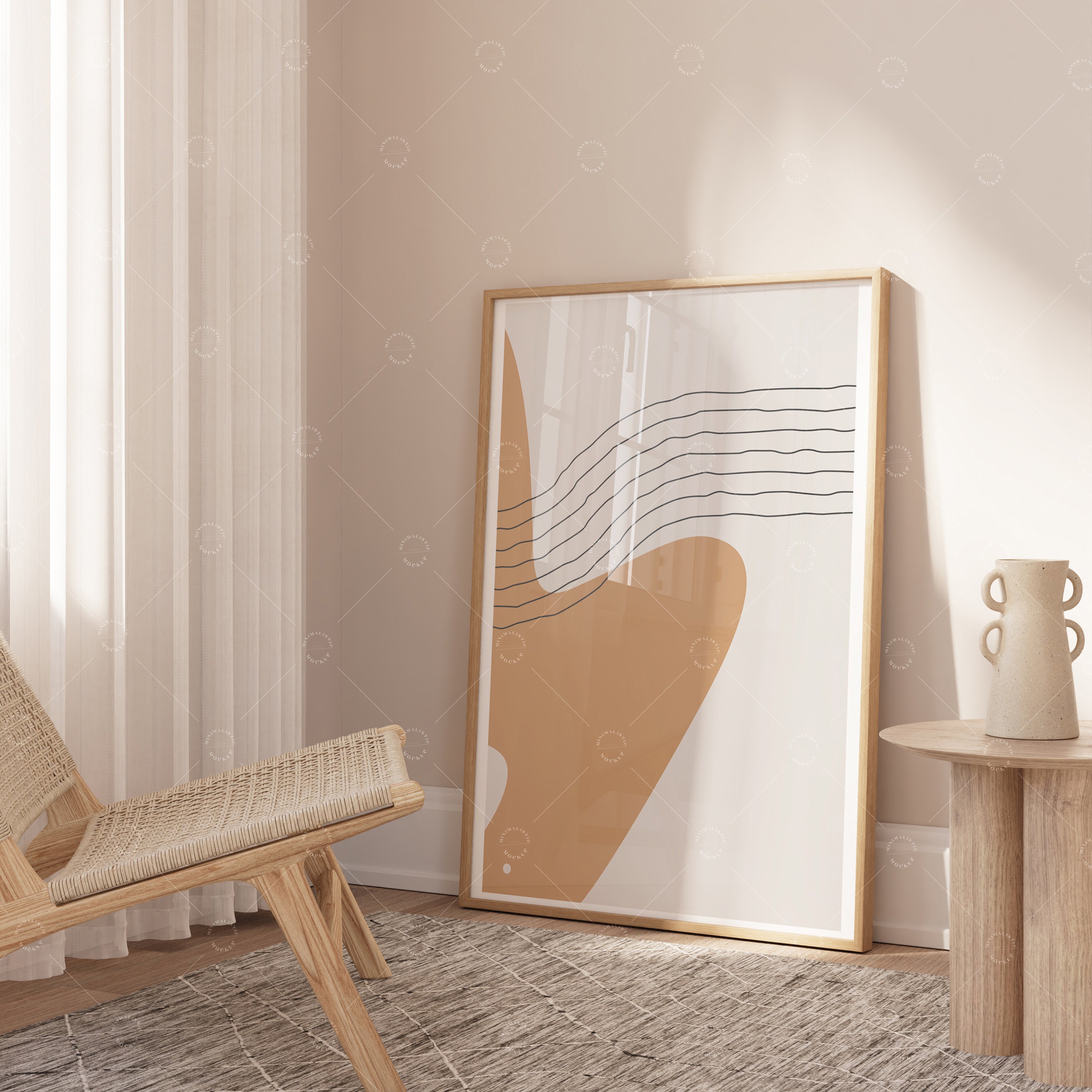 Realistic Frame Mockup With Glass Reflection, Print Frame Mockup ...