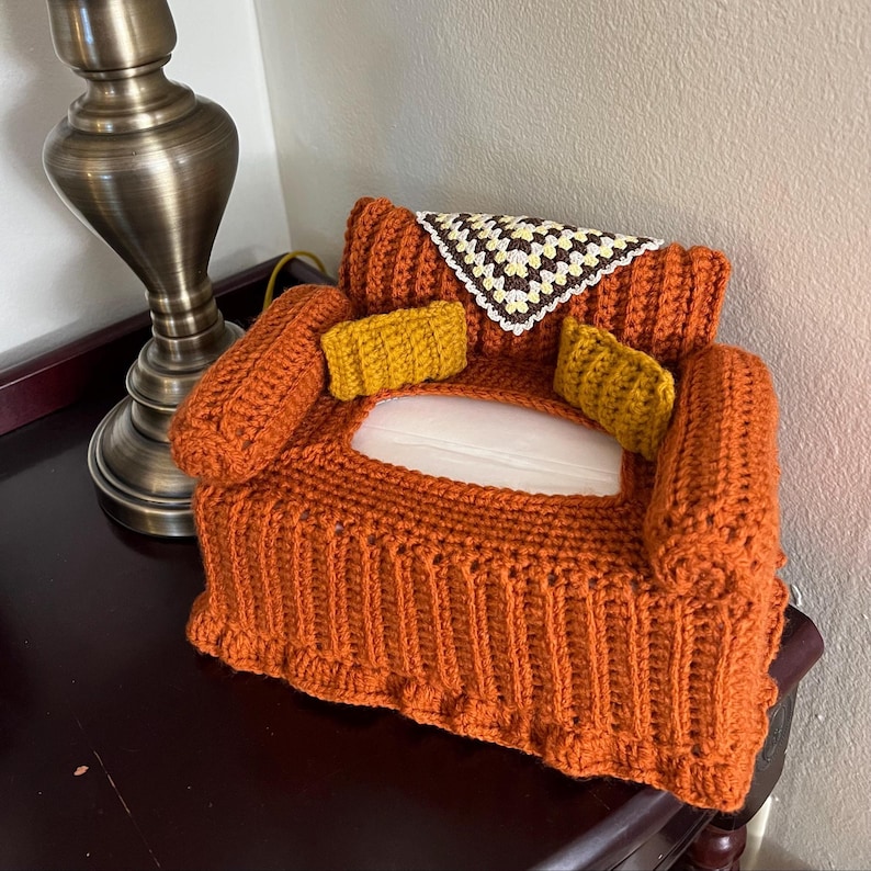 Crochet Couch Tissue Box Pattern - Etsy