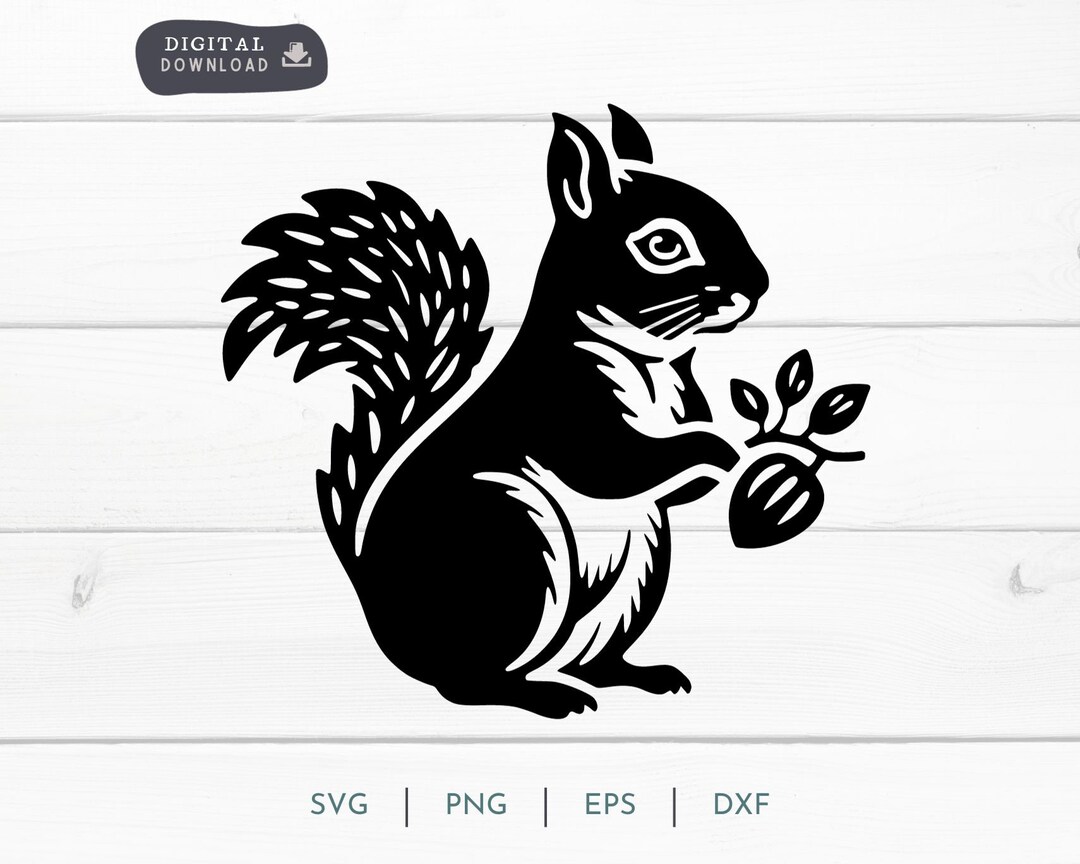 Squirrel Fall Acorn Forest Digital Download SVG PNG, Fall Animal ...
