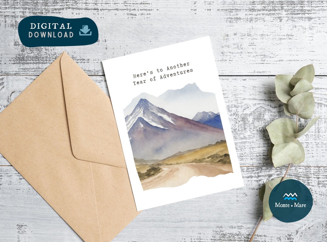 Here's to Another Year of Adventure Printable Card, Anniversary ...
