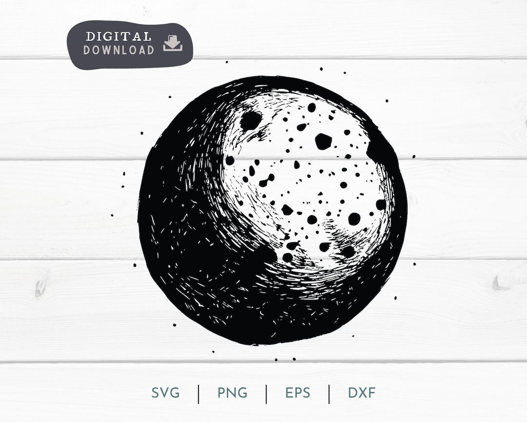 Moon Lunar SVG PNG EPS, Space and Moon Clipart Digital Download - Etsy