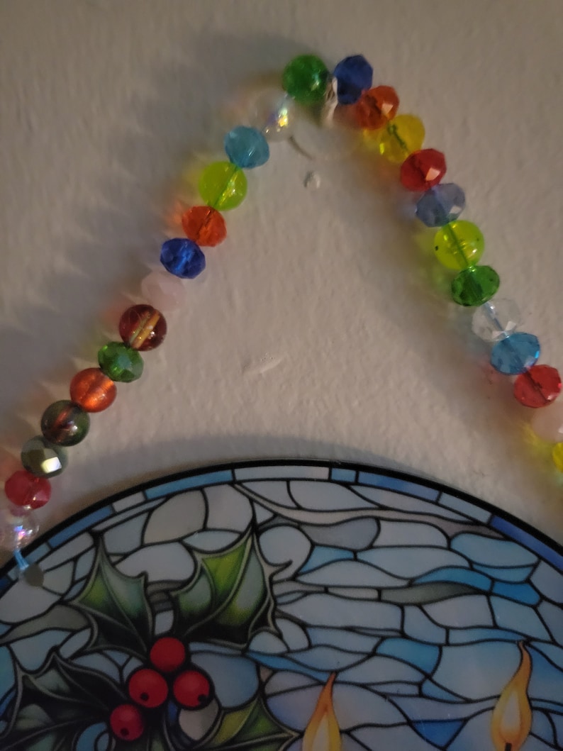 The Plexiglass acrylic Stained Glass ''2 Candles Suncatcher ,hanger is ...