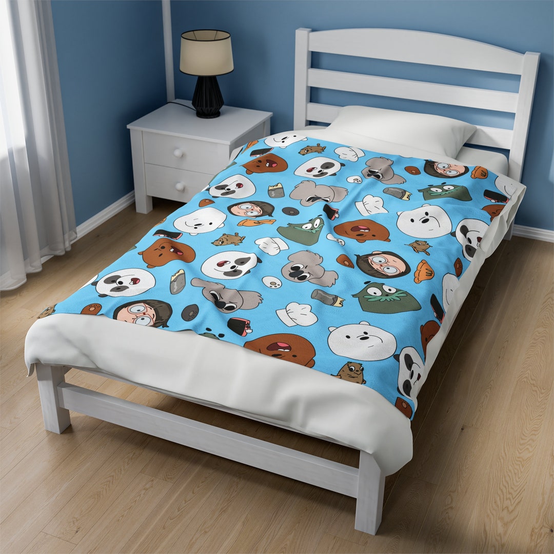 We Bare Bears Blanket Grizzly Panda Ice Bear Velveteen Plush Blanket ...