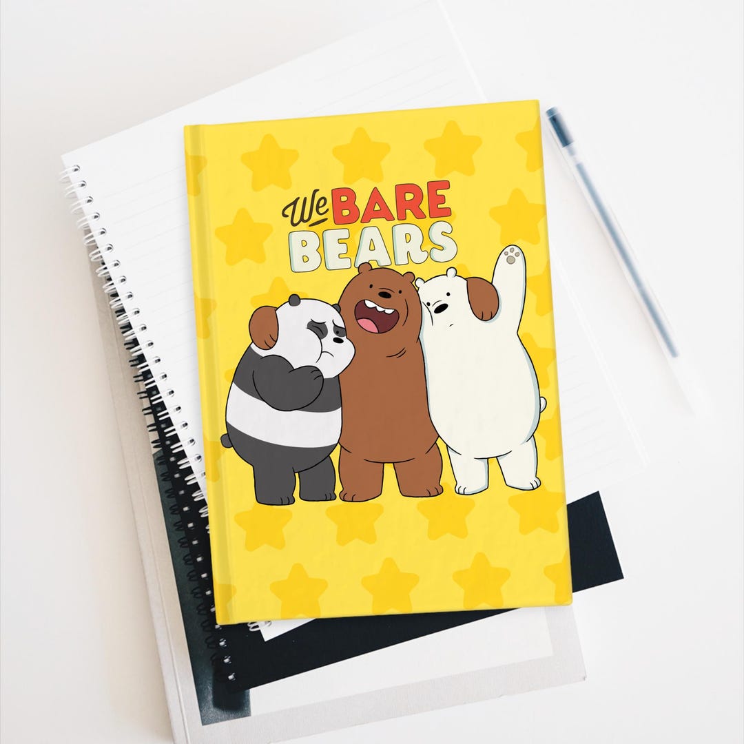 We Bare Bears Notebook | Grizzly Panda Ice Bear Hardcover Journal Matte ...
