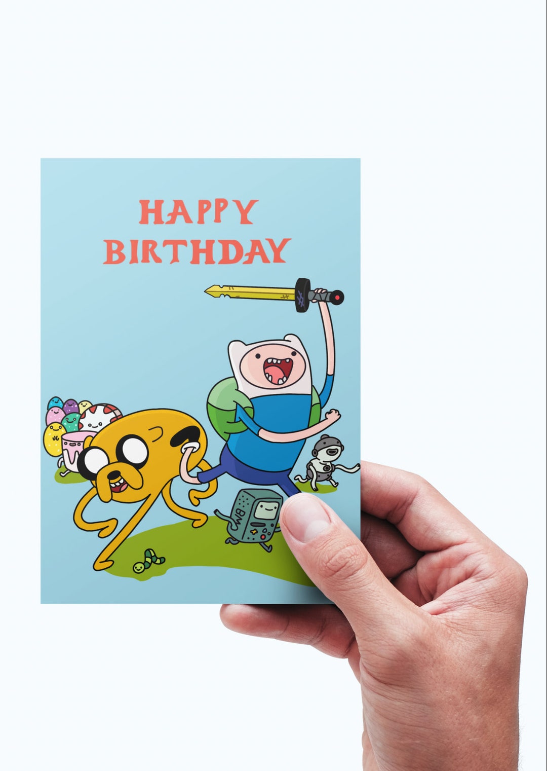 Adventure Time Digital Printable Birthday Card | Jake the Dog Finn the ...