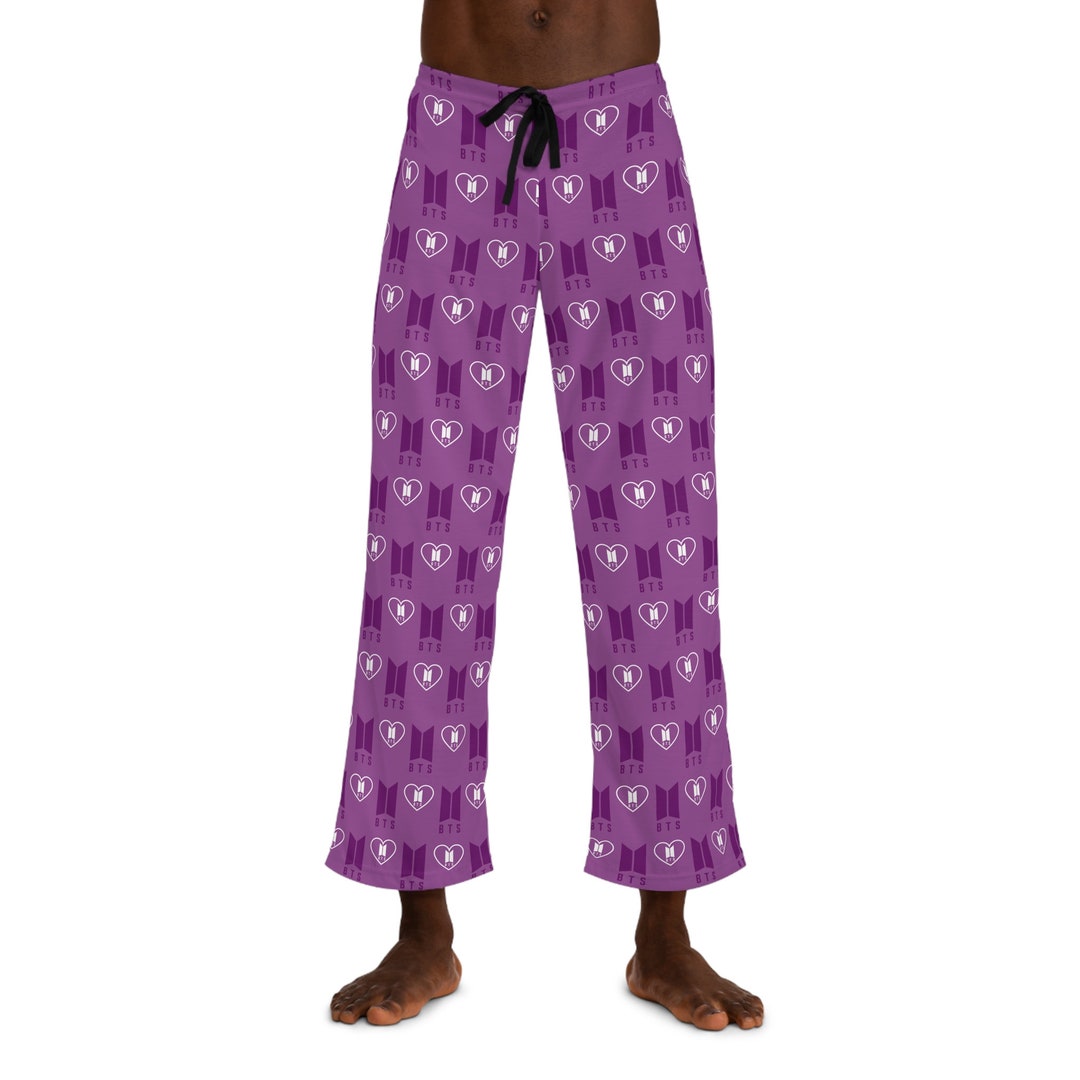 BTS Pants KPOP BTS Bangtan Men Pyjama Pants Bottom Pj Logo Purple Rm ...