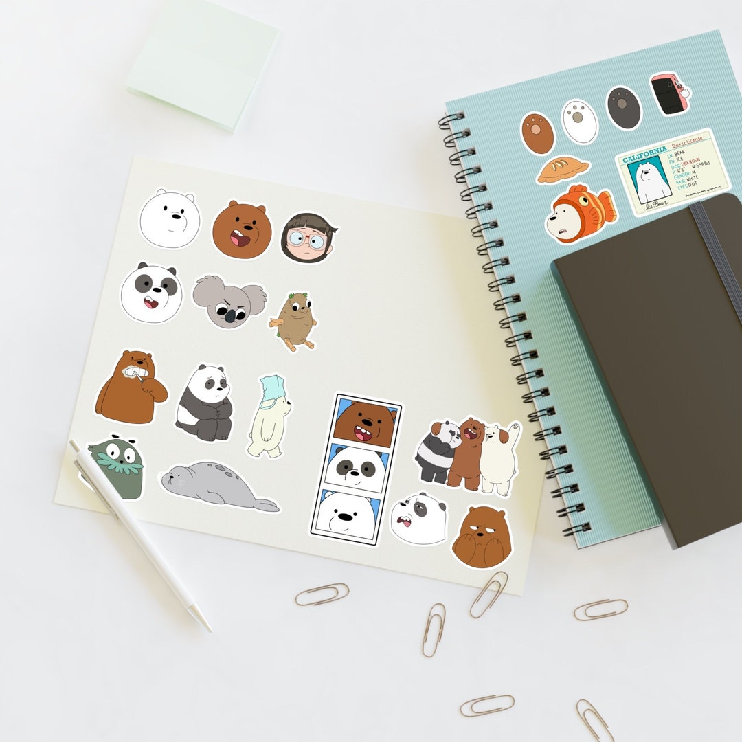 We Bare Bears Sticker Sheet | Grizzly Panda Ice Bear Sticker Sheets ...