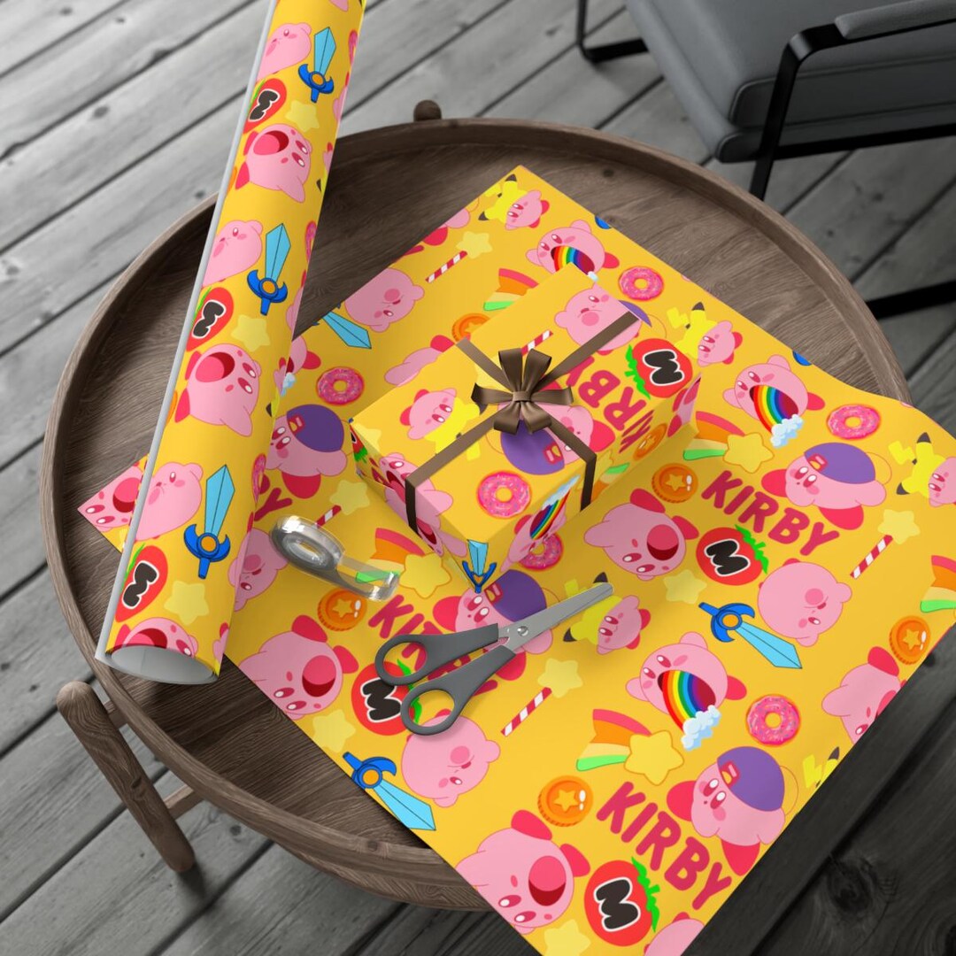 Kirby Wrapping Paper | Kirby Gift Wrap Papers Birthday Celebration Gift ...