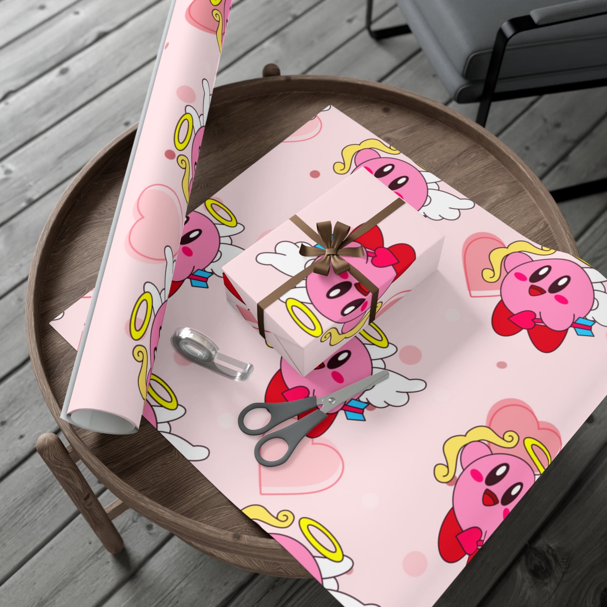 Kirby Valentines Day Wrapping Paper | Kirby Happy Valentines Day Gift ...