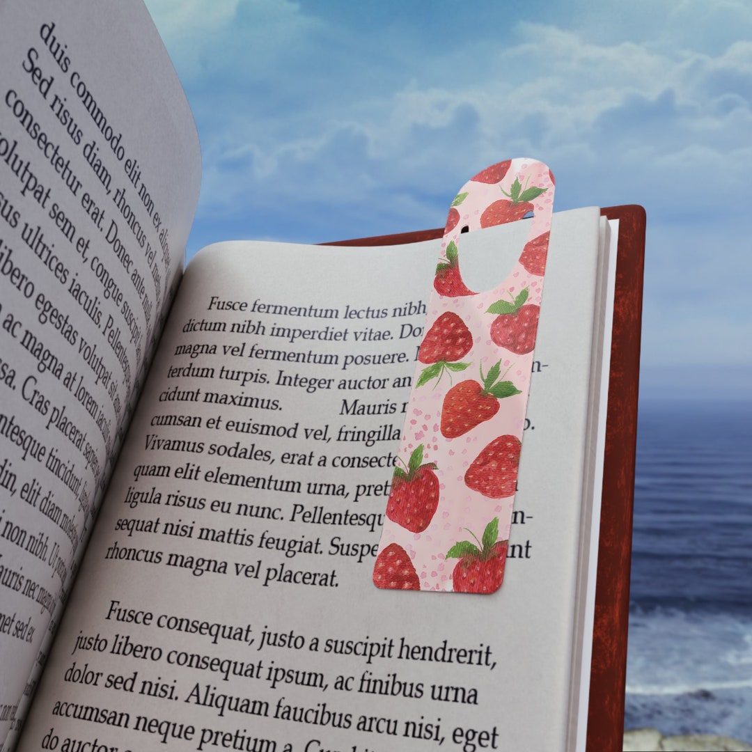 Strawberry Bookmark Cute Kawaii Strawberry Fruit Red Pastel Bookmark - Etsy