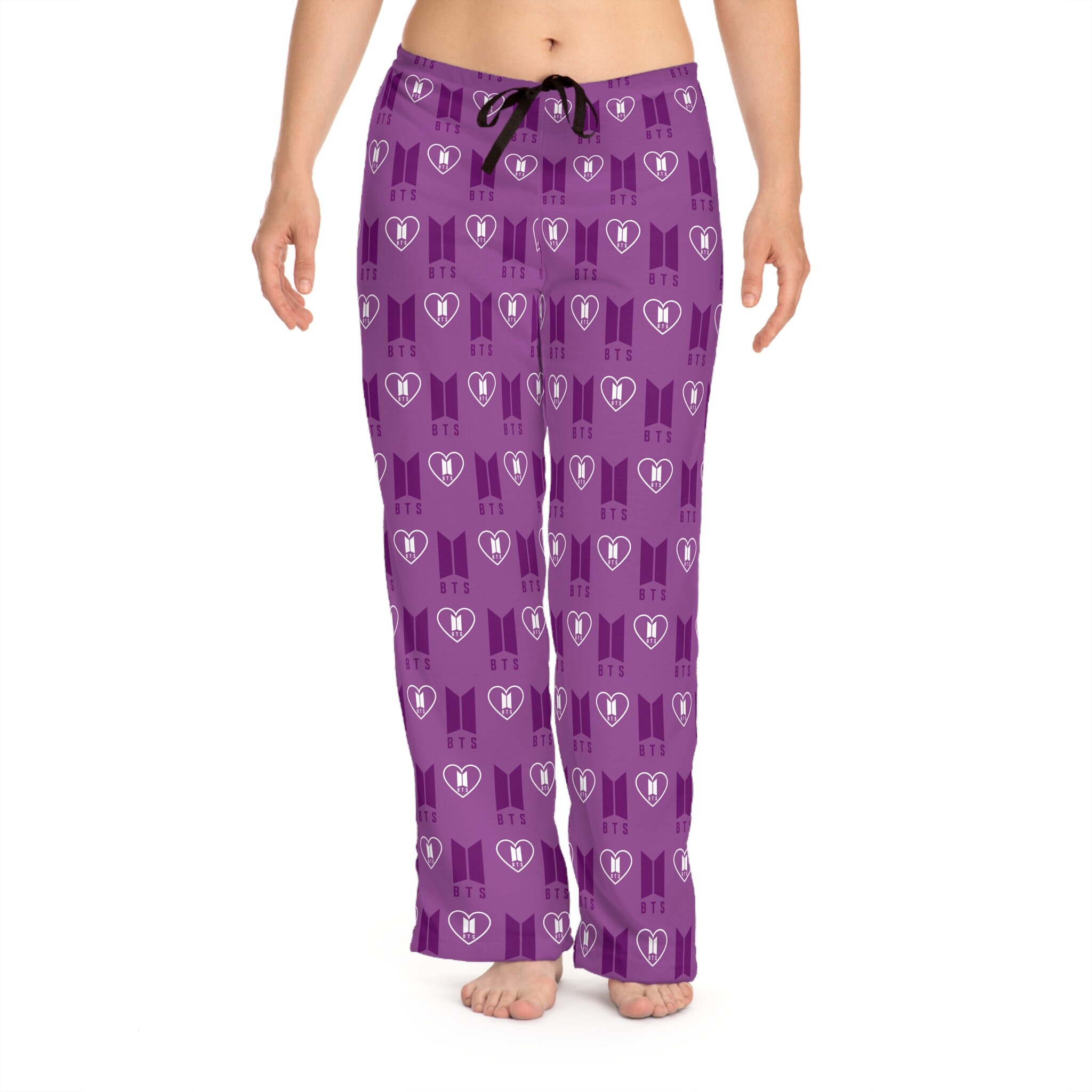 BTS Pants KPOP BTS Bangtan Women's Pyjama Pants Bottom Pj Logo Purple ...
