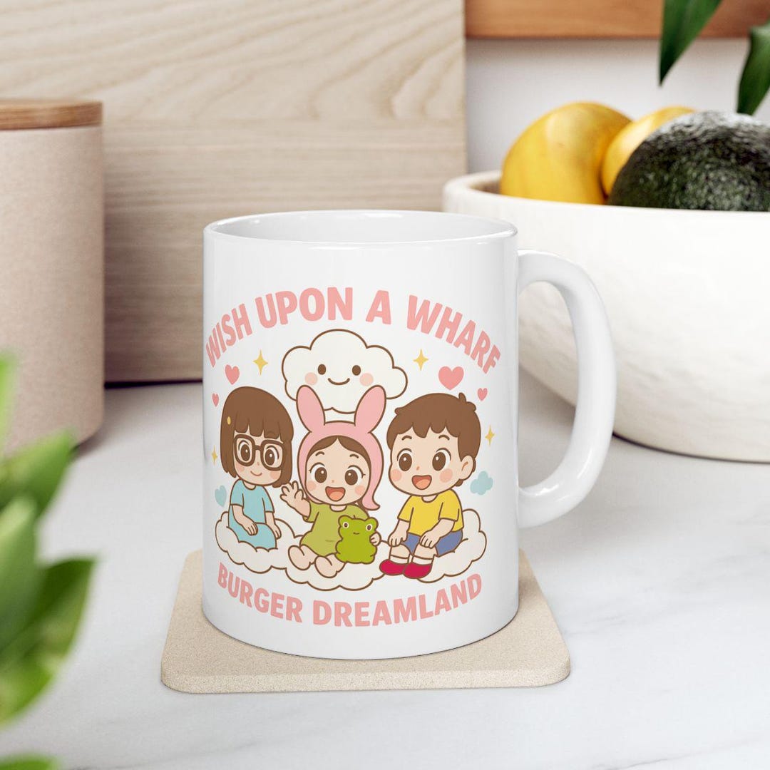 Wish Upon A Wharf Burger Dreamland Mug | Bob's Burgers Ceramic Mug Tina ...