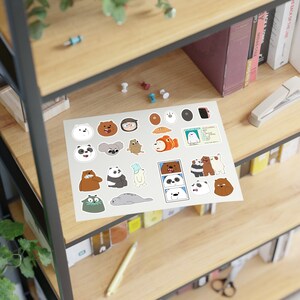 We Bare Bears Sticker Sheet | Grizzly Panda Ice Bear Sticker Sheets ...