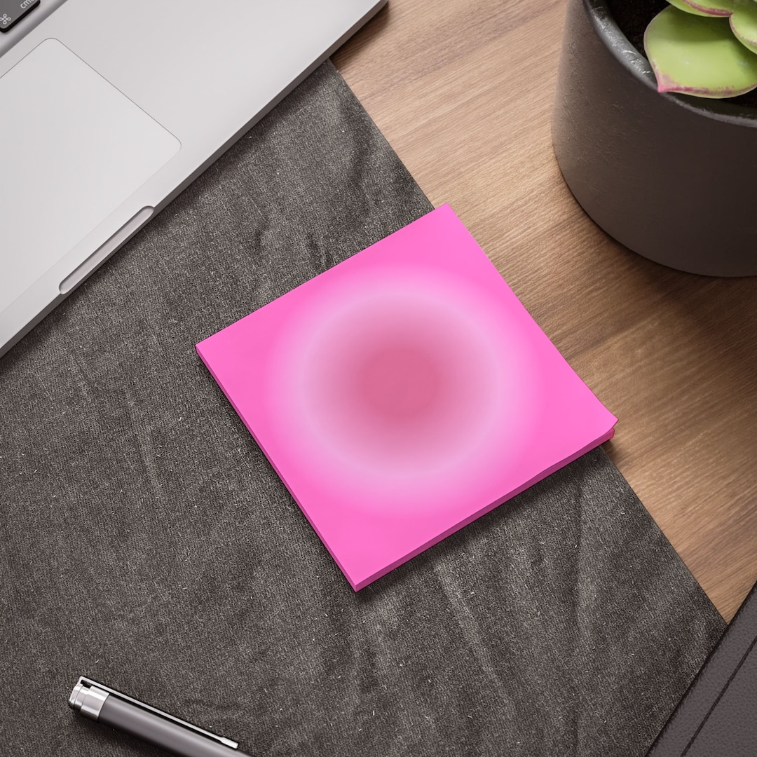 Aesthetic Pink Gradient Sticky Notes Pad | Y2K Ring Cute Pastel Soft ...