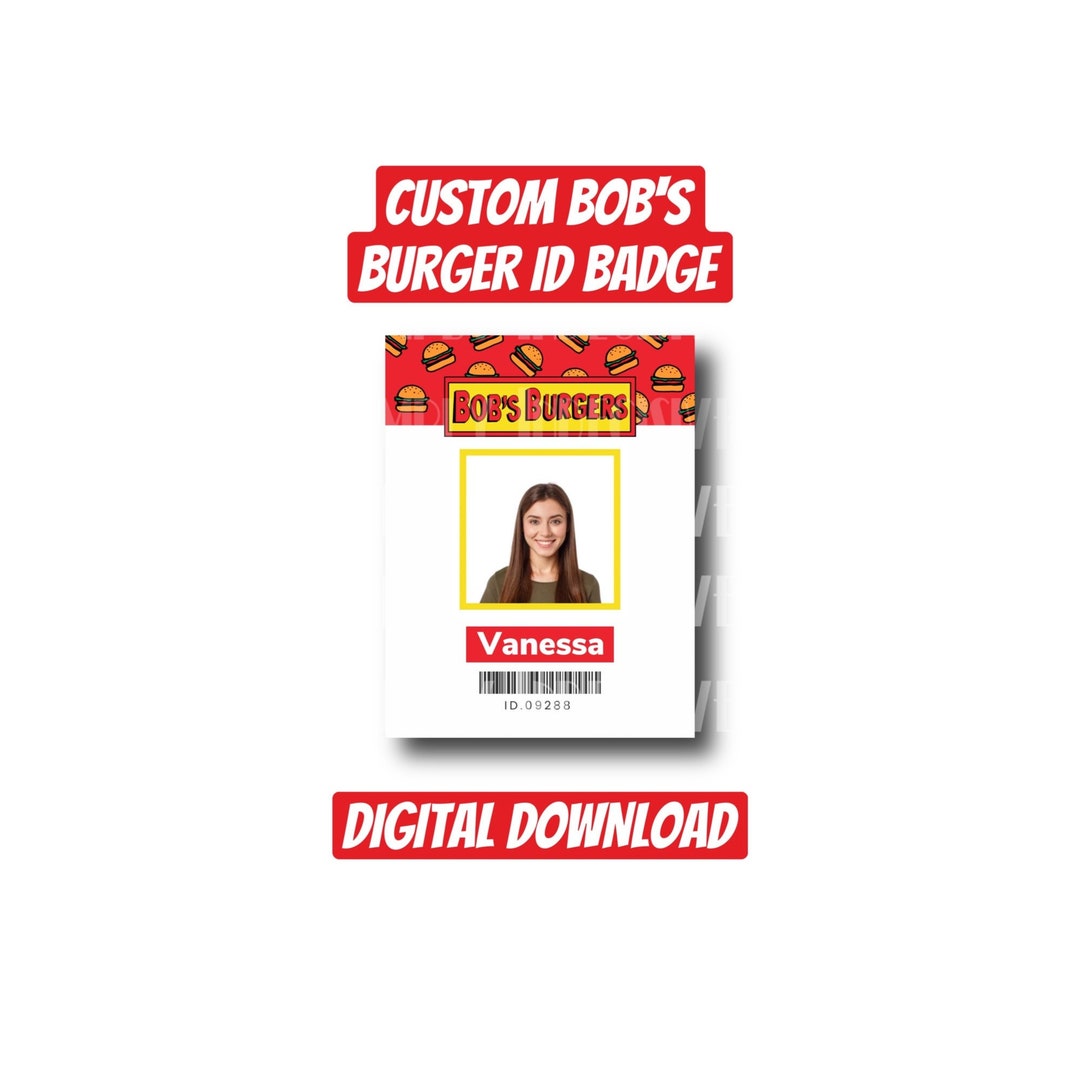 Bob's Burgers Custom Employee ID Badge, Name Tag, Id Card, Cosplay ...