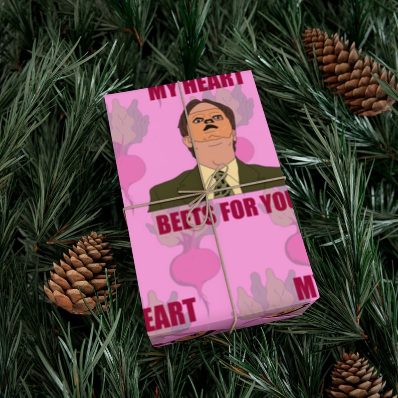 Dwight Schrute My Heart Beets for You Wrapping Paper the Office Dunder ...