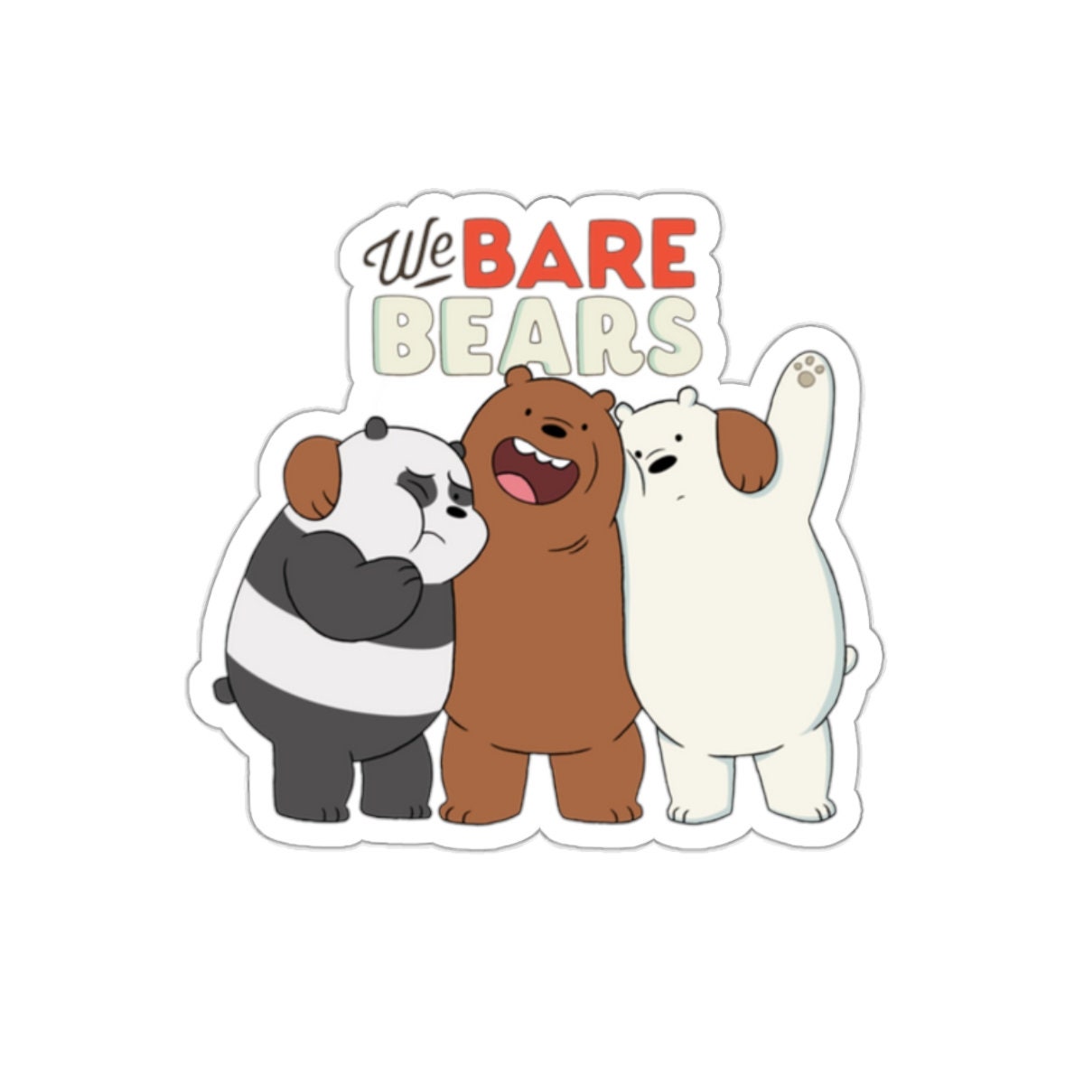 We Bare Bears Stickers | We Bare Bears Grizzly Panda Ice Bear Kiss-cut ...